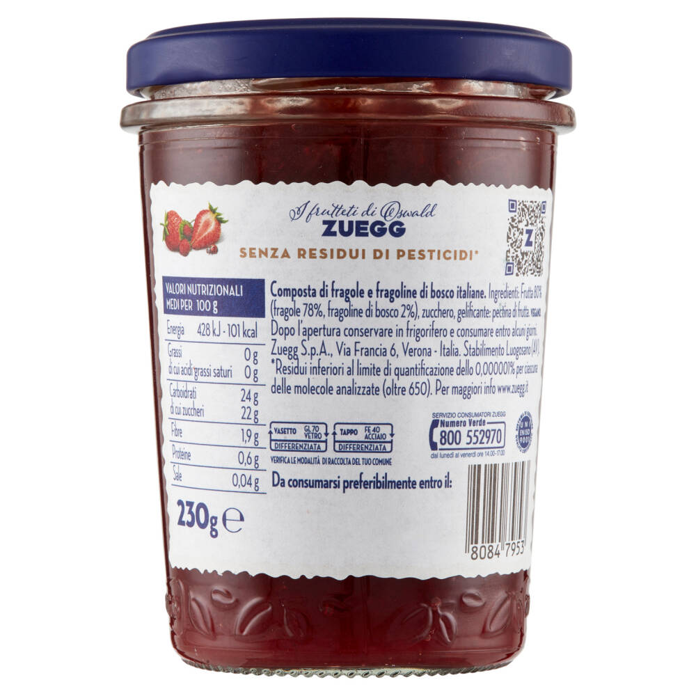 Zuegg I frutteti di Oswald Zuegg Fragole e Fragoline Italiane 230 g ...