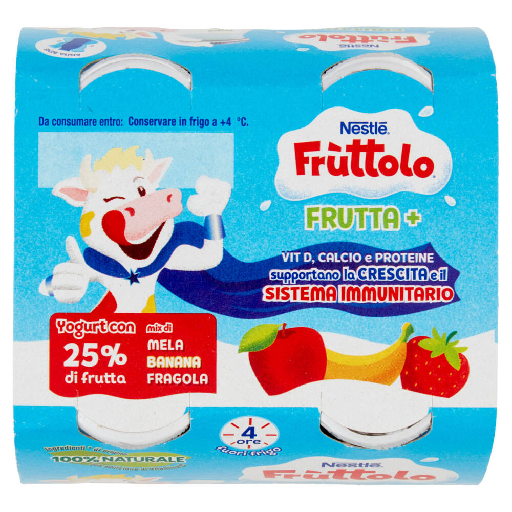 NESTLÉ FRUTTOLO Frutta+ Yogurt con mix di 25% di frutta Mela - Banana ...