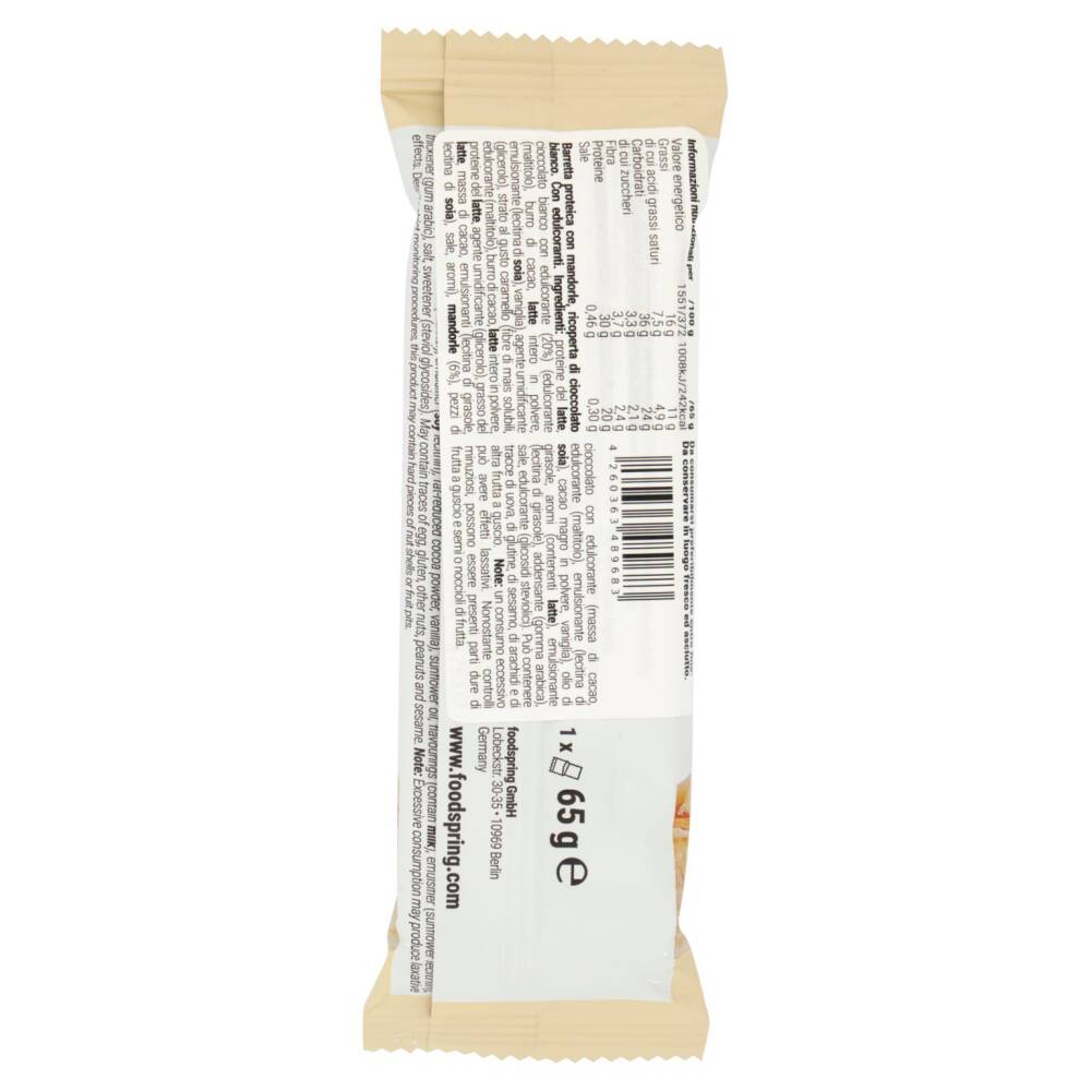 foodspring Protein Bar extra chocolate White Choc Almond 65 g | NonPesa ...