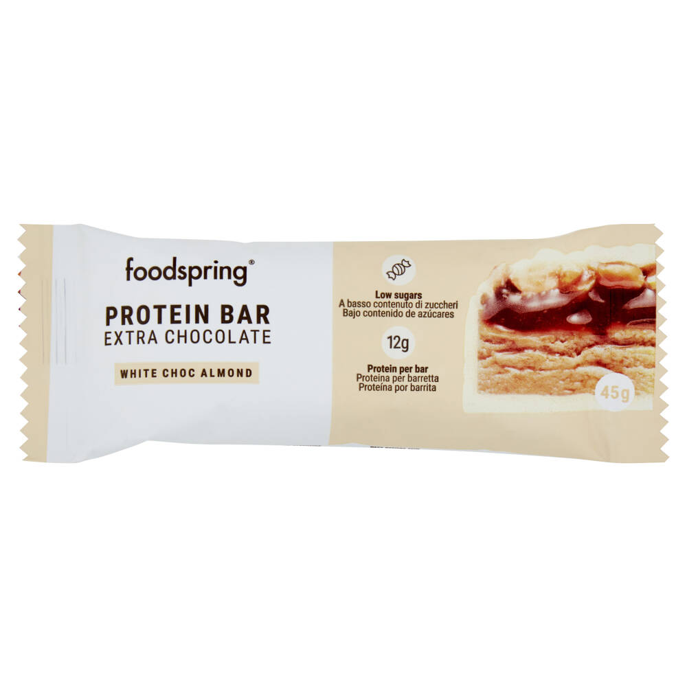 foodspring Protein Bar Extra Chocolate White Choc Almond 1 x 45 g ...