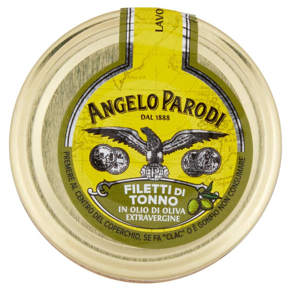 Angelo Parodi Filetti di Tonno in Olio di Oliva Extravergine 195 g ...