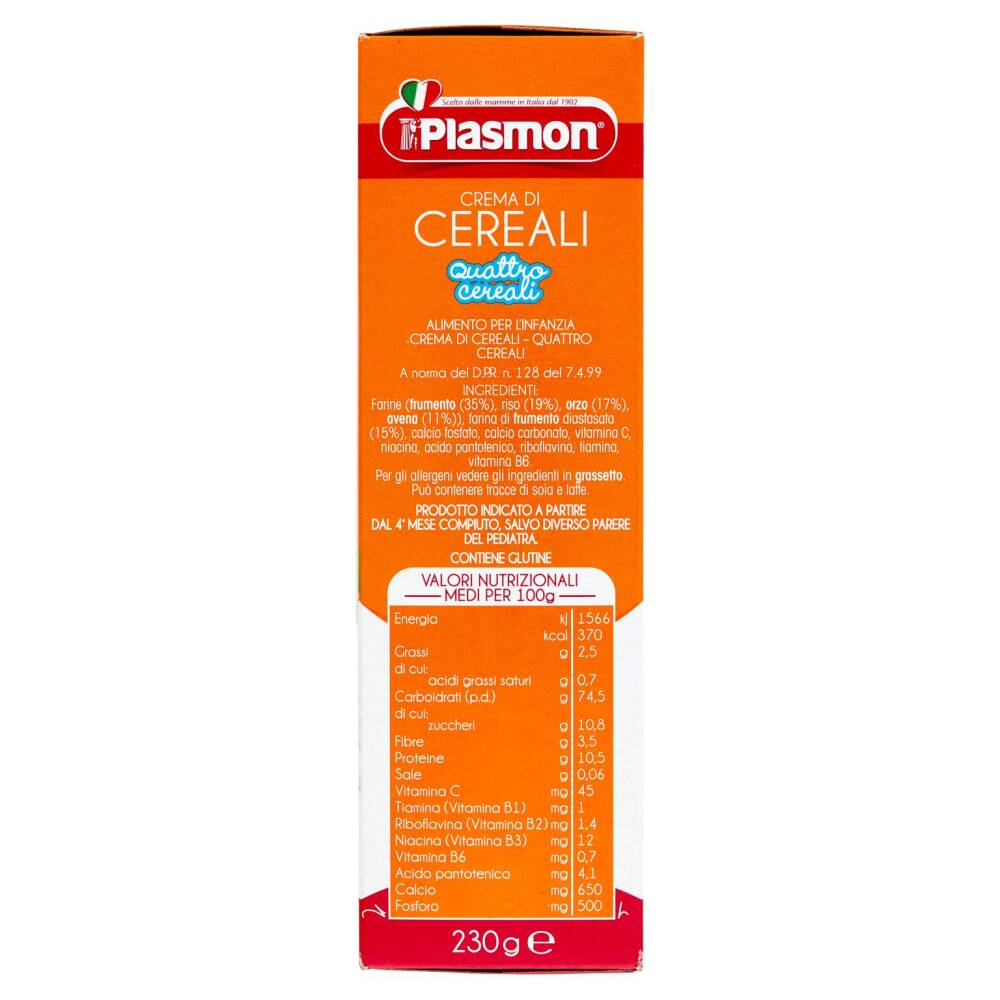 Plasmon Crema di Cereali quattro cereali 230 g | NonPesa.it - Spesa Online