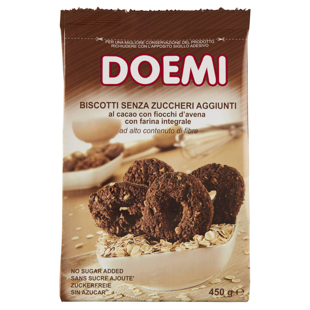 Doemi Biscotti senza zuccheri aggiunti al cacao con fiocchi d'avena con ...