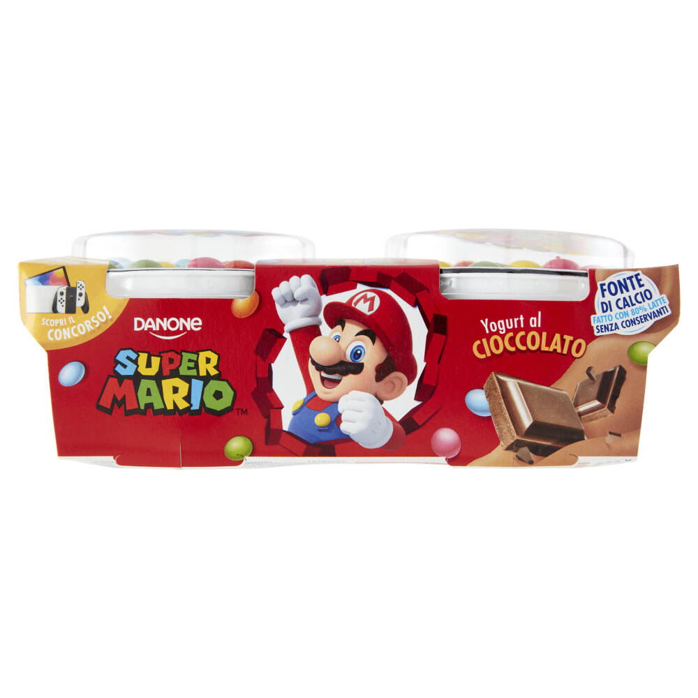 Danone Super Mario, Yogurt gusto Cioccolato con Confettini, 2x110g ...