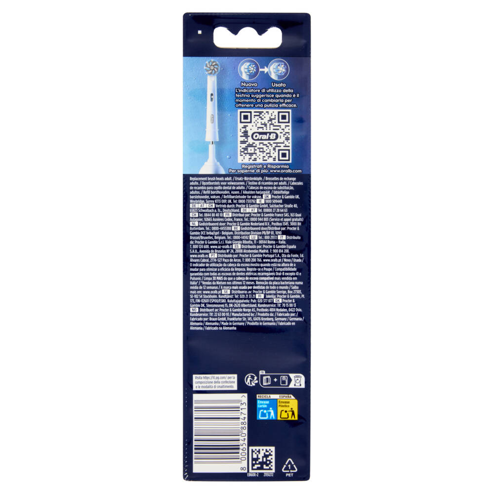 Oral-B Testine di Ricambio Pro Sensitive Clean Bianche Spazzolino ...