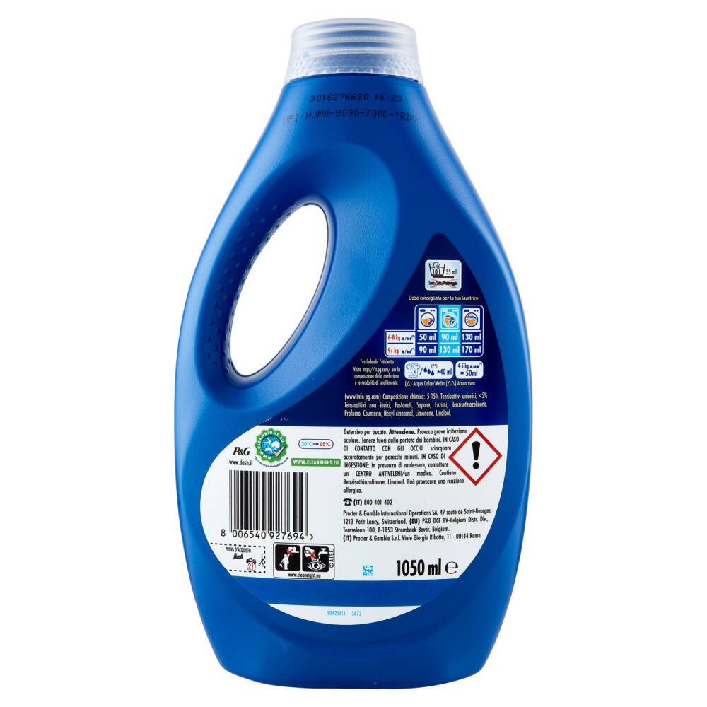 Dash Detersivo Liquido Lavatrice, Lavanda, 21 Lavaggi 1050 ml | NonPesa ...