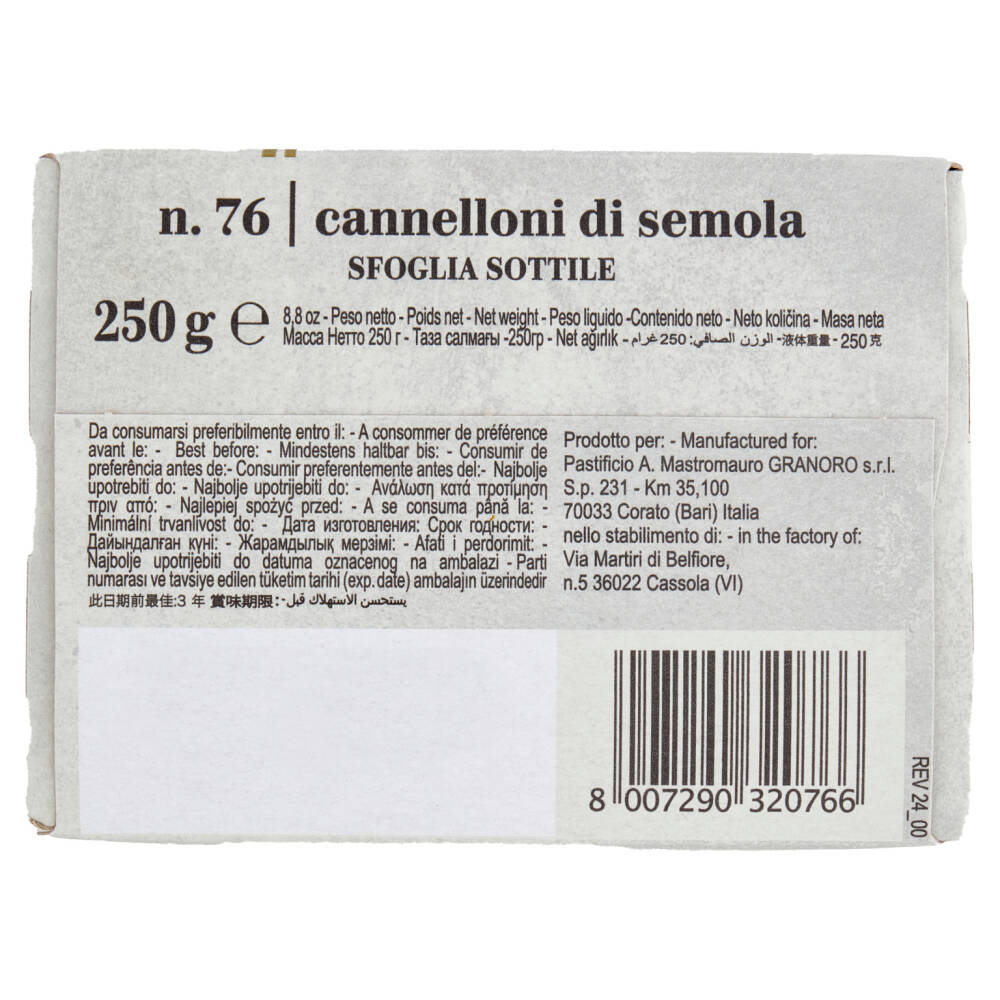 granoro n.76 cannelloni di semola 250 g | NonPesa.it - Spesa Online