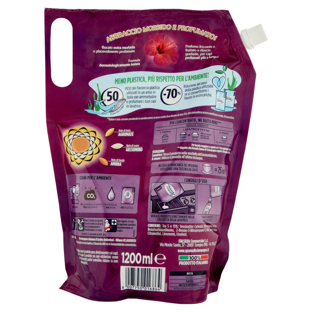 Spuma di Sciampagna Ammorbidente Concentrato Prezioso Ibisco Ecoricarica 1200 ml | NonPesa.it ...