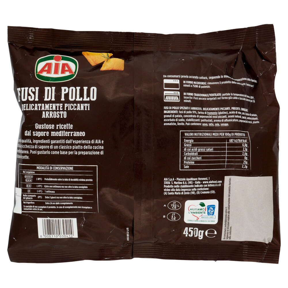 Aia Fusi di Pollo Delicatamente Piccanti Arrosto surgelato 450 g ...