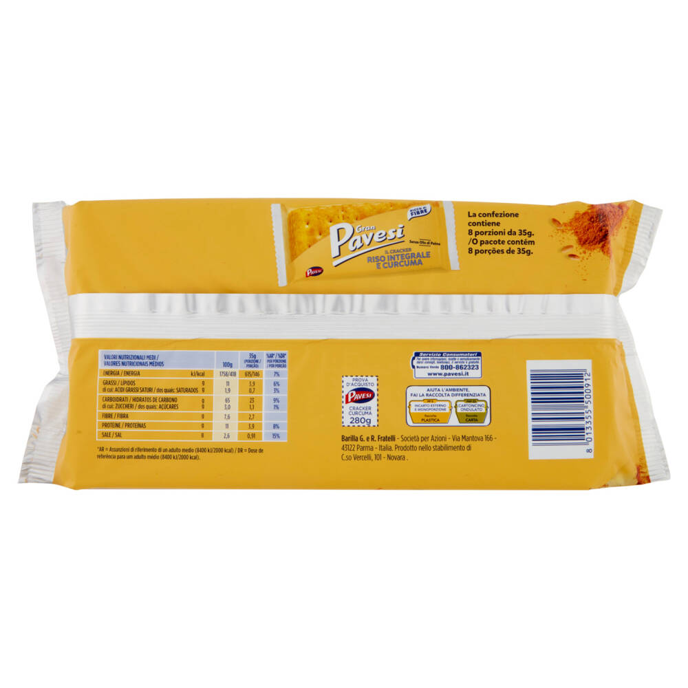 Gran Pavesi il Cracker Riso Integrale e Curcuma 280g | NonPesa.it ...