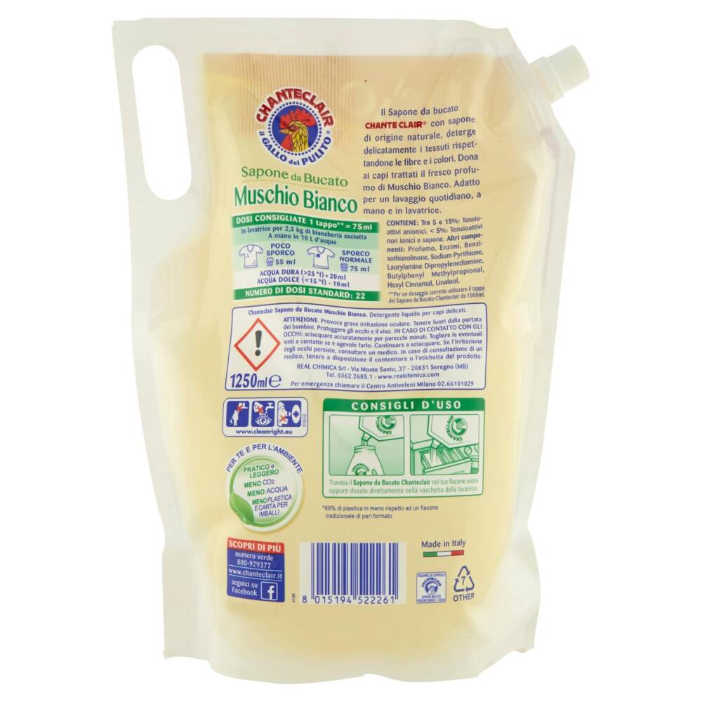 Chanteclair Sapone da Bucato Muschio Bianco Ecoricarica 1250 ml ...