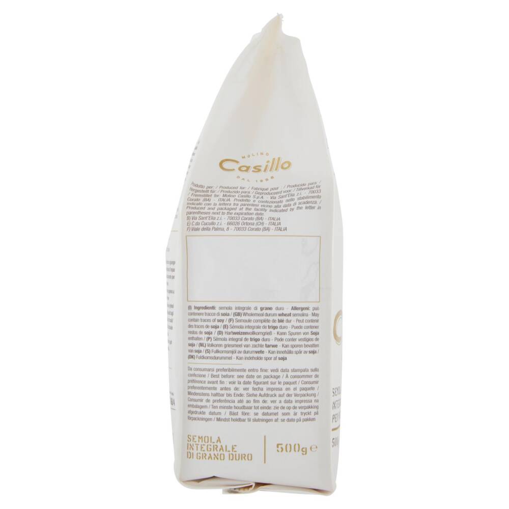Molino Casillo Semole d'autore Semola Integrale per Pasta 500 g ...