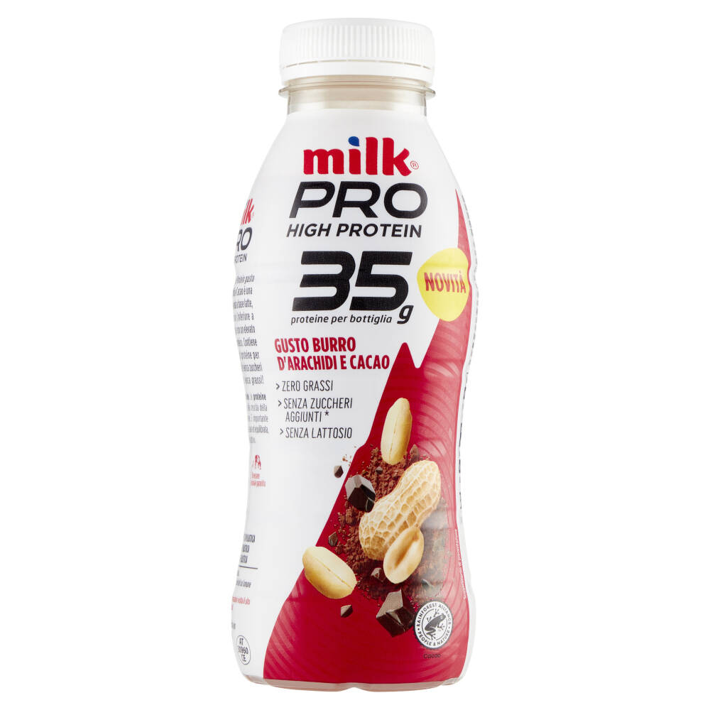 Milk Pro High Protein 35g Gusto Burro d'Arachidi e Cacao 350 g ...