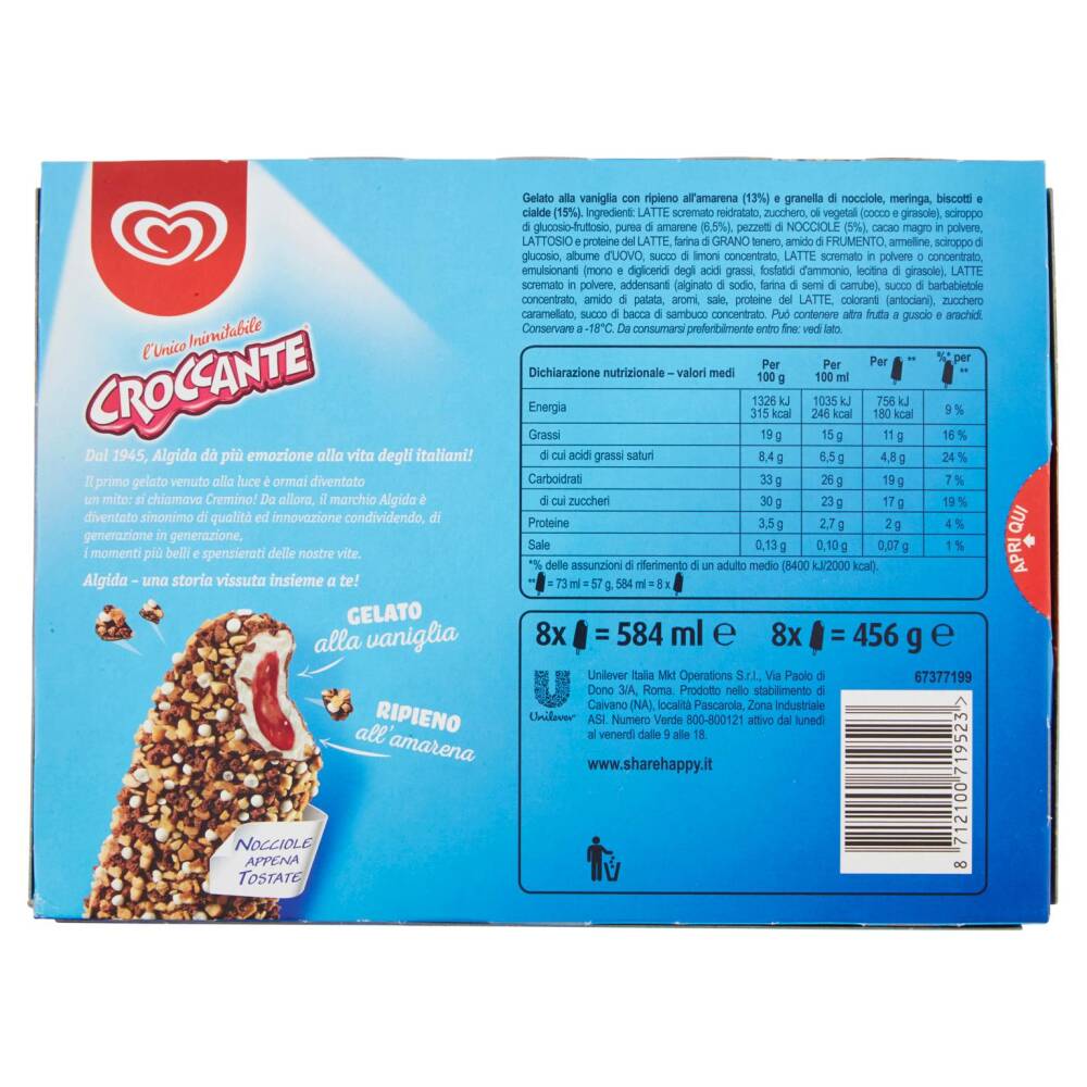 Algida Croccante 8 x 57 g | NonPesa.it - Spesa Online